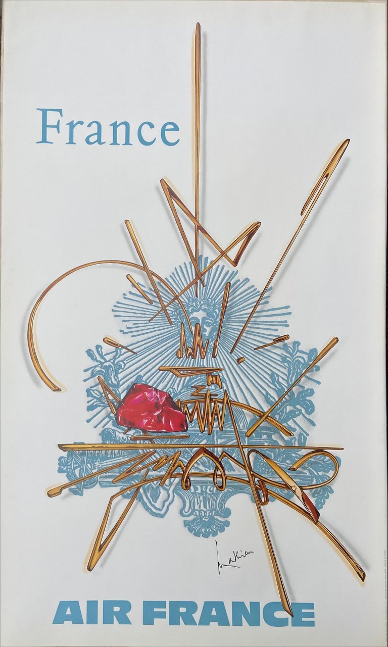 Full Portfolio 14 Air France Posters by Georges Mathieu, 1968 For Sale ...