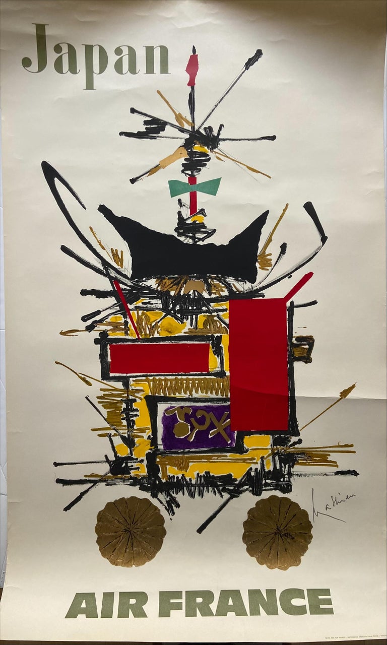 Full Portfolio 14 Air France Posters by Georges Mathieu, 1968 For Sale ...