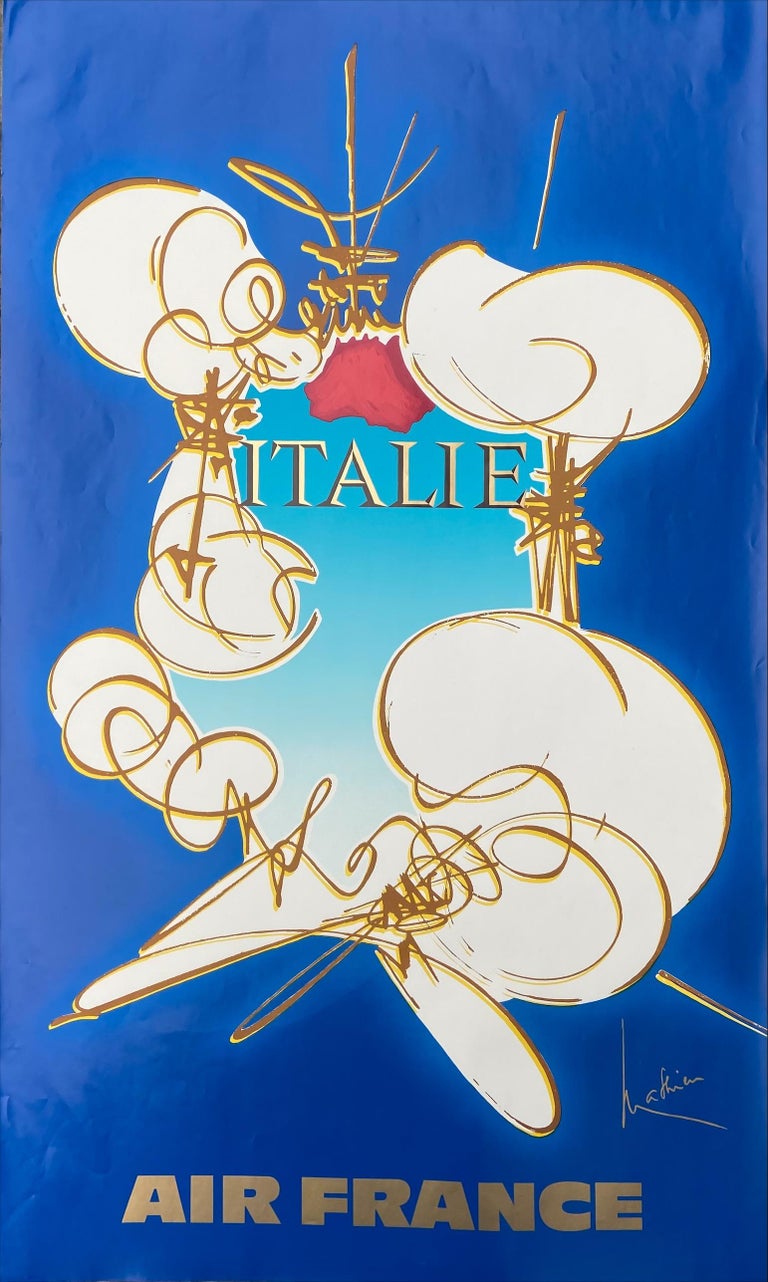 Full Portfolio 14 Air France Posters by Georges Mathieu, 1968 For Sale ...