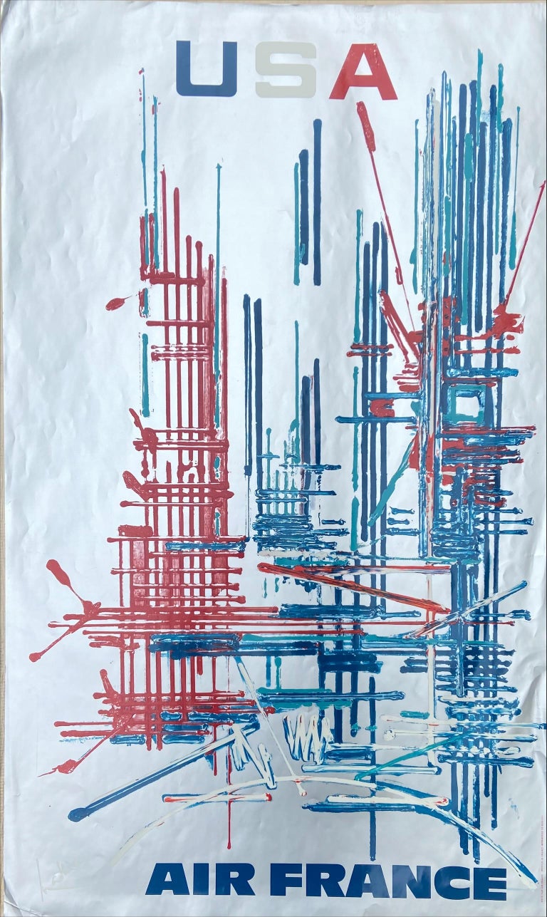 Full Portfolio 14 Air France Posters by Georges Mathieu, 1968 For Sale ...