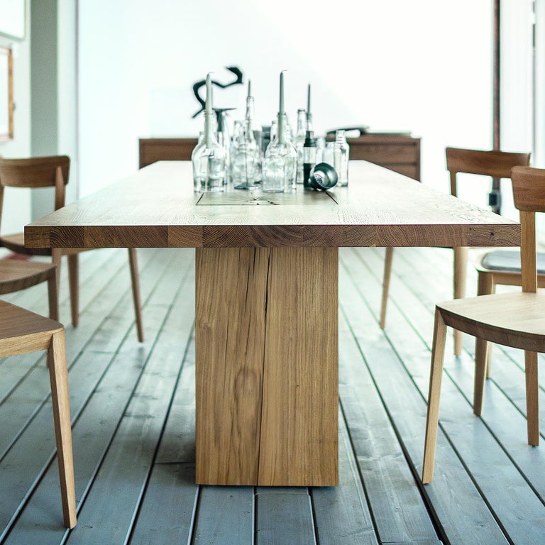 Full Wood Oak Dining Table For Sale at 1stDibs