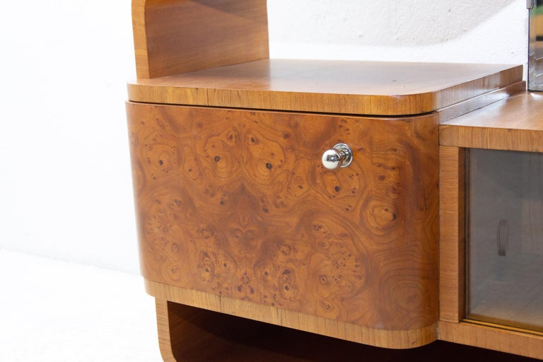 Fully renovated ART DECO walnut dressing table, 1940’s For Sale at 1stDibs