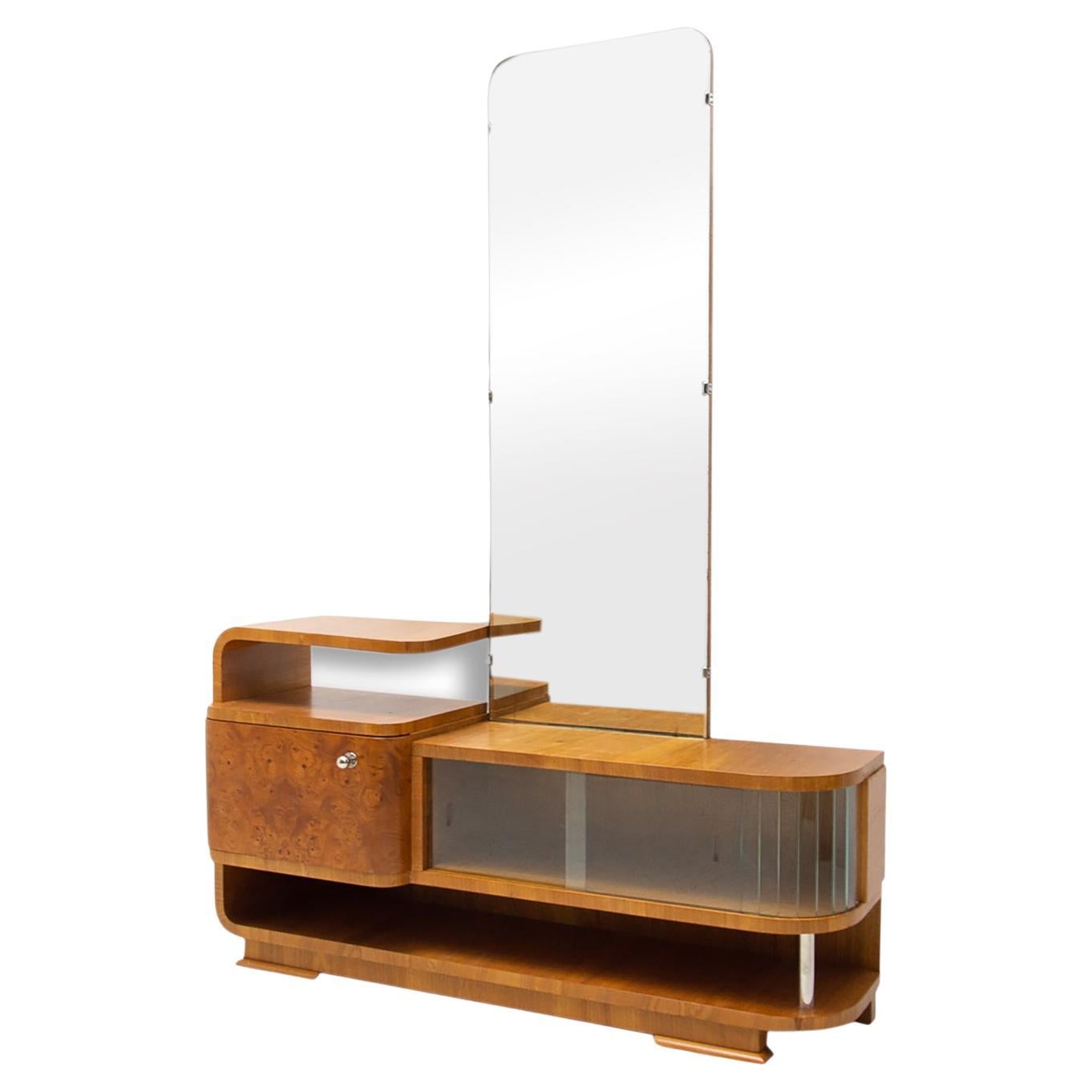 Fully renovated ART DECO walnut dressing table, 1940’s For Sale at 1stDibs