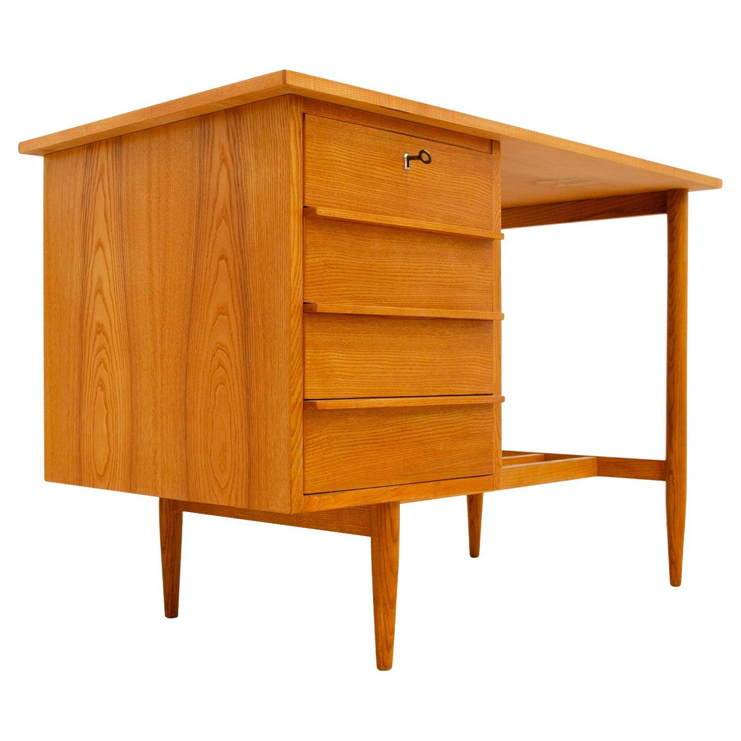 Fully renovated Czechoslovak huge writing desk, 1970´s, Central Europe ...
