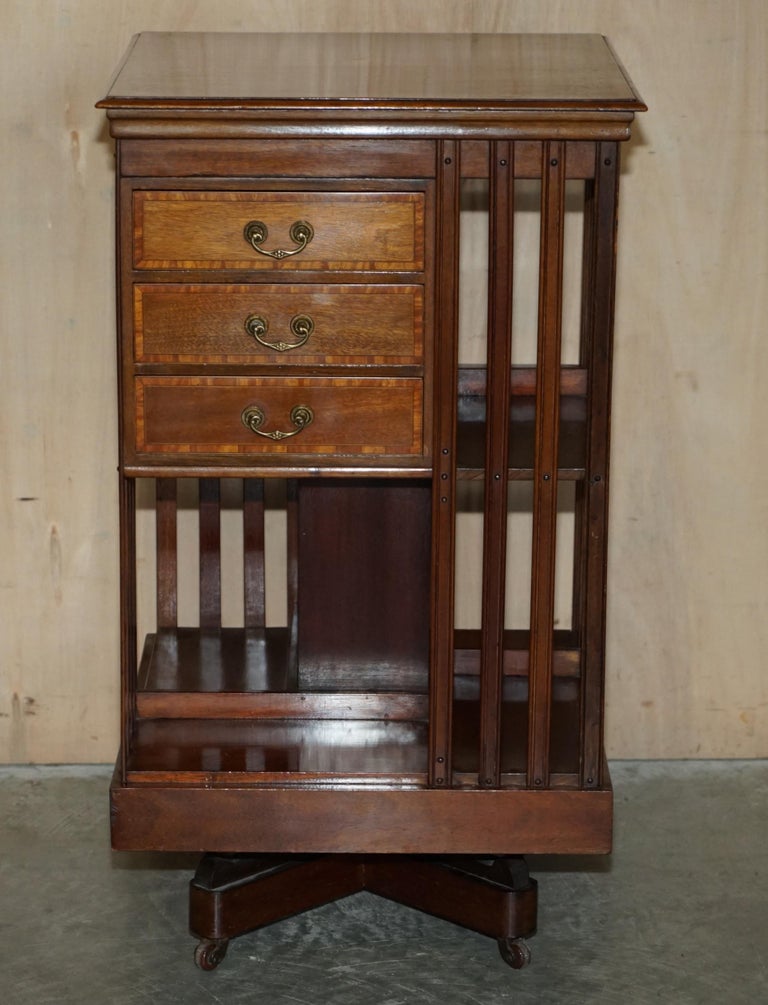 Fully Restored Antique Victorian Walnut Revolving Bookcase Book Table ...