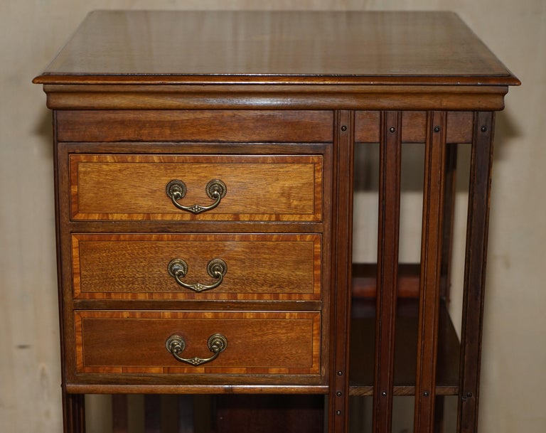 Fully Restored Antique Victorian Walnut Revolving Bookcase Book Table ...