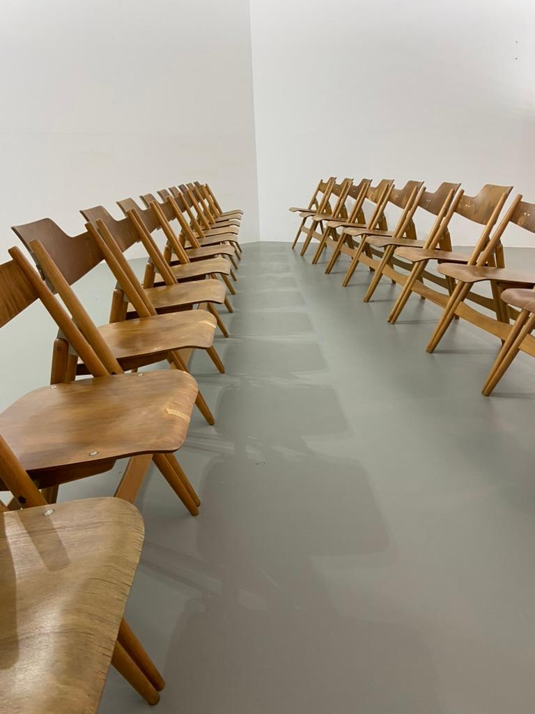 Fully Restored Egon Eiermann Folding Chair in Beech and Plywood, 1952 ...