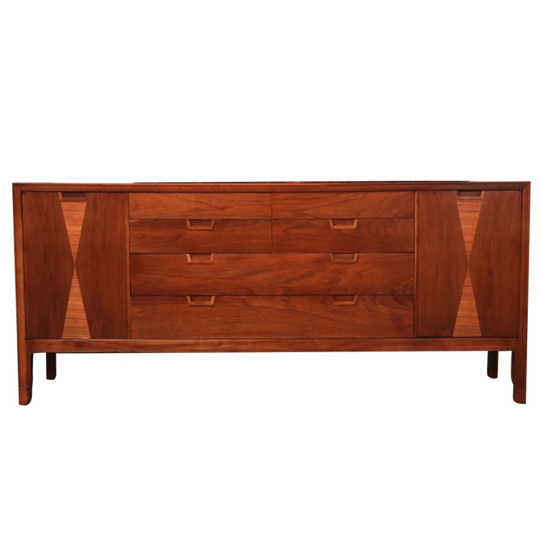 Fully Restored John Stuart for Janus Collection Walnut Dresser, Signed ...