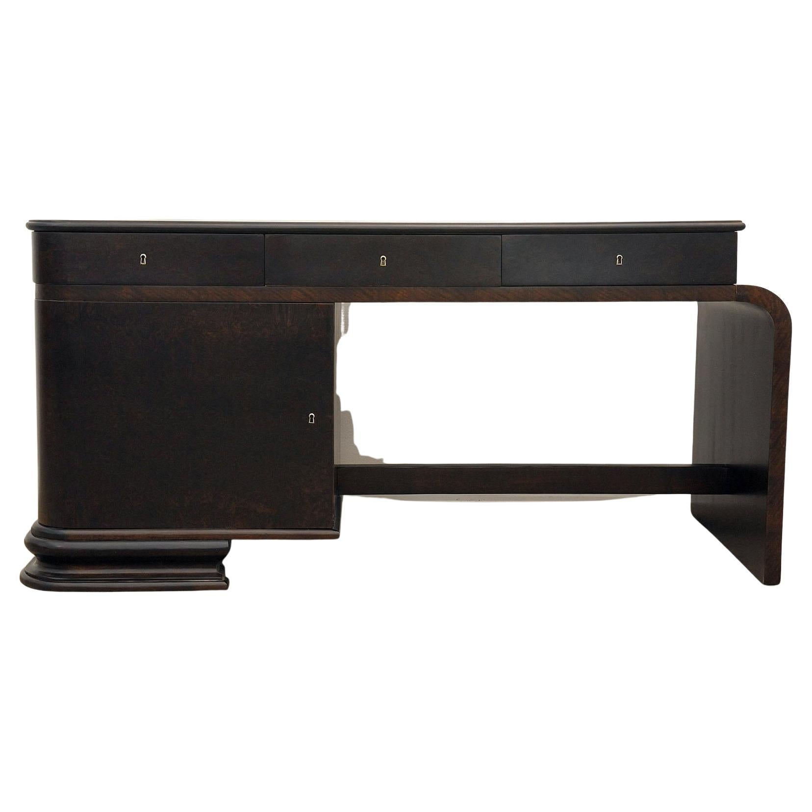 Fully restored Large ART DECO writing desk, 1930´s, Bohemia For Sale at ...