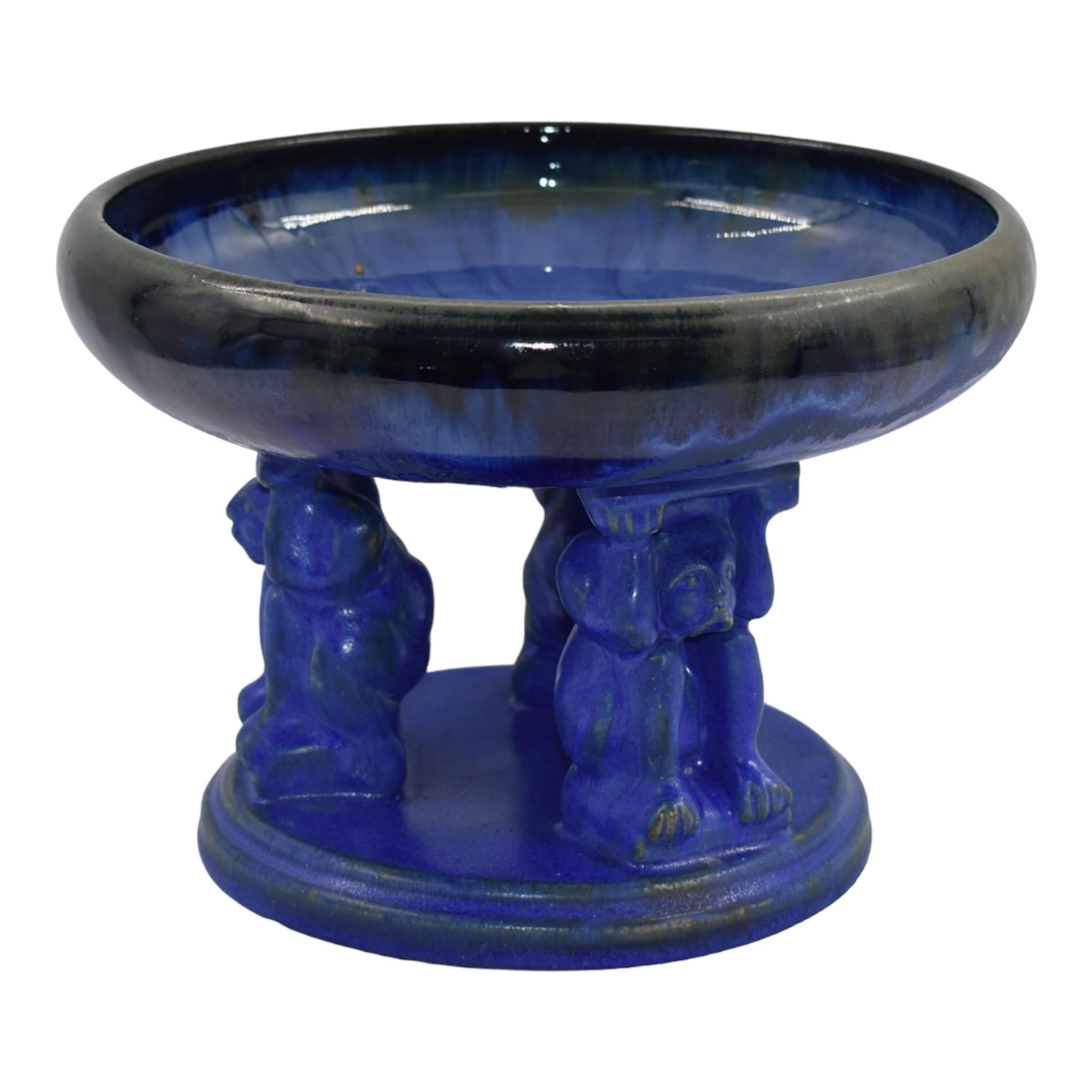 Fulper 1909-1917 Vintage Arts and Crafts Pottery Blue Flambe Effigy ...