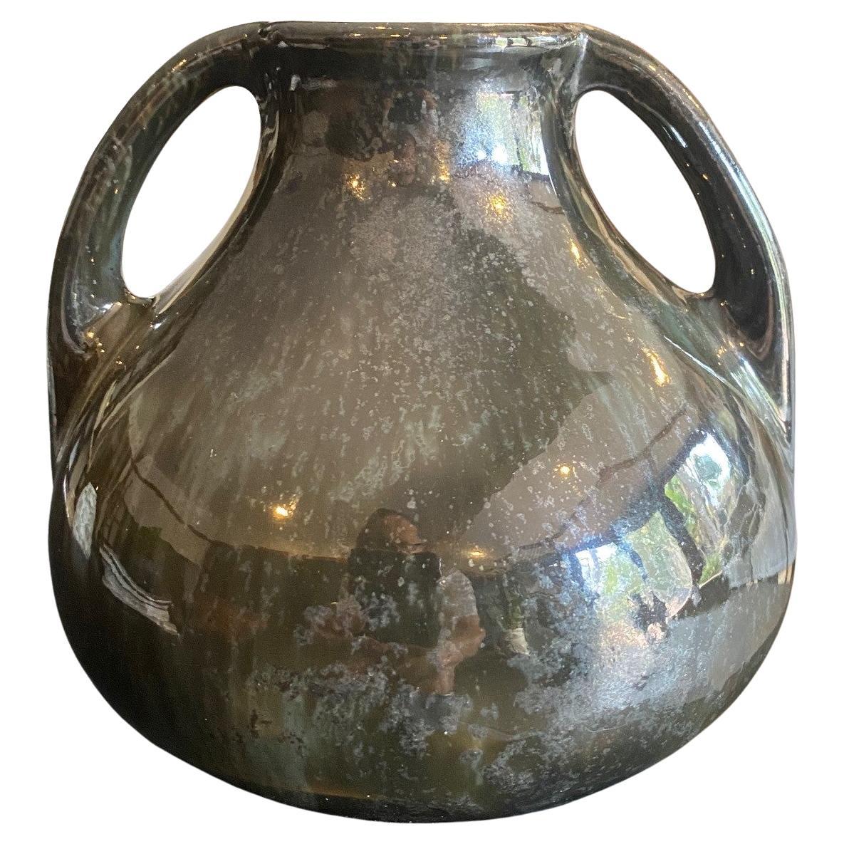 Fulper Pottery Signed Mirror Black Glazed Two Handle Vase , Early 1900s ...