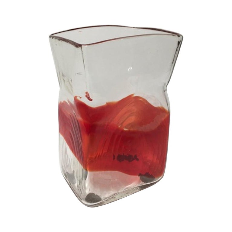 Fulvio Bianconi Murano Glass Vase Mazzega Italy For Sale At 1stdibs
