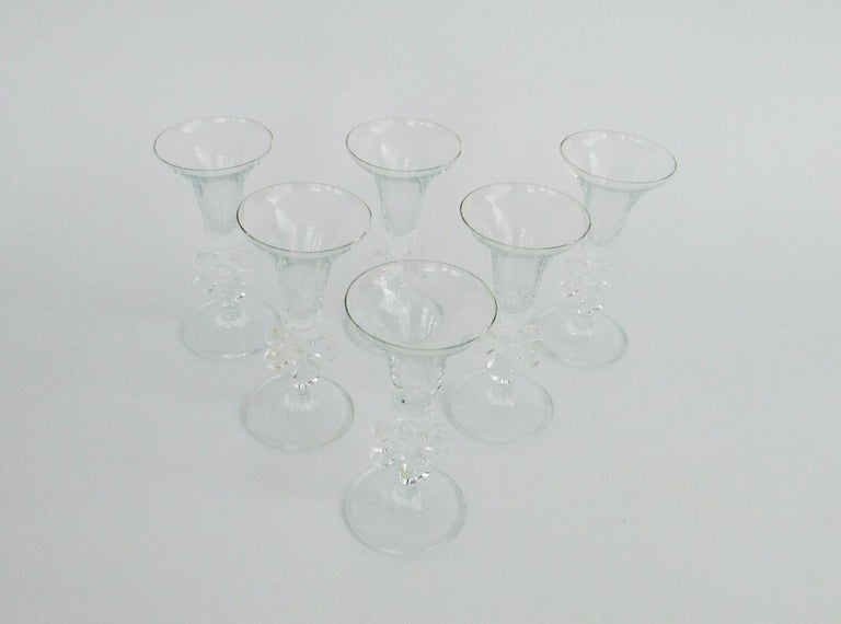 Fun and Fancy Six Marc Aurel Crystal Cordial Glasses with Jigsaw Design ...
