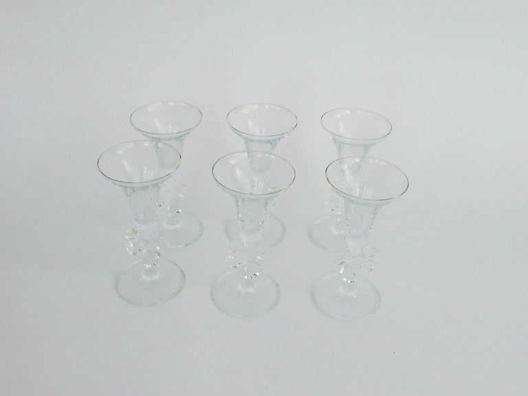 Fun and Fancy Six Marc Aurel Crystal Cordial Glasses with Jigsaw Design ...