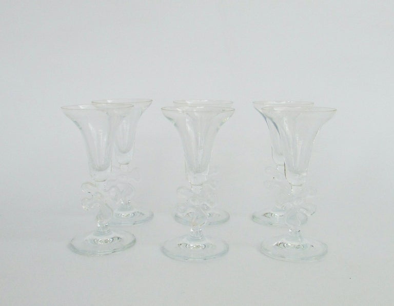 Fun and Fancy Six Marc Aurel Crystal Cordial Glasses with Jigsaw Design ...