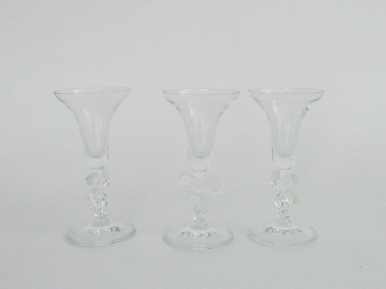 Fun and Fancy Six Marc Aurel Crystal Cordial Glasses with Jigsaw Design ...
