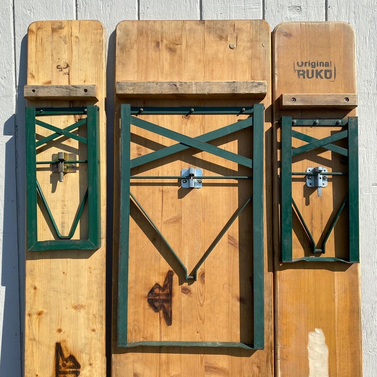 Fun Authentic Vintage Collapsible German Beer Garden Table and Bench ...