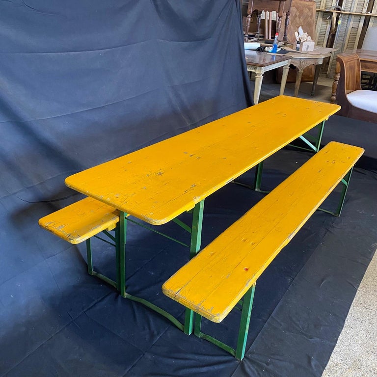 Fun Authentic Vintage Collapsible German Beer Garden Table and Bench ...