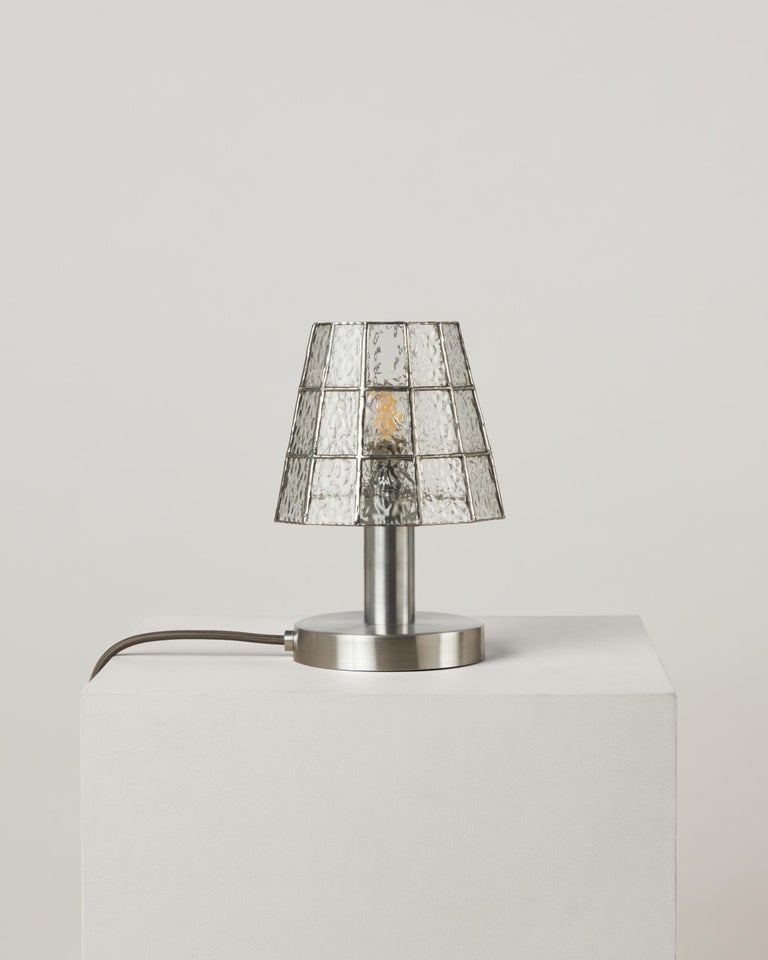 Fun Guy Stained Glass Table Lamp with Natural Aluminum Base by Frangere ...
