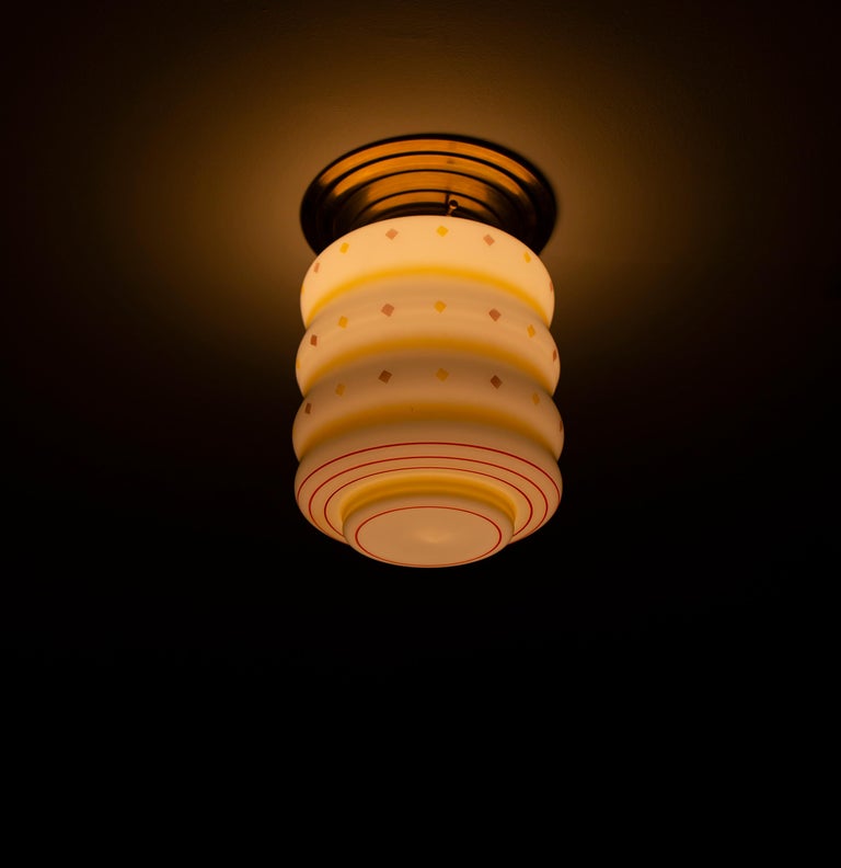 Functionalist Flush Mount Ceiling Light, 1950s For Sale at 1stDibs