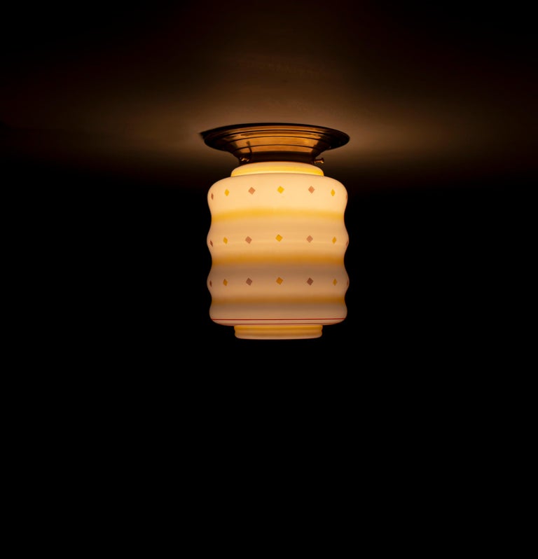 Functionalist Flush Mount Ceiling Light, 1950s For Sale at 1stDibs