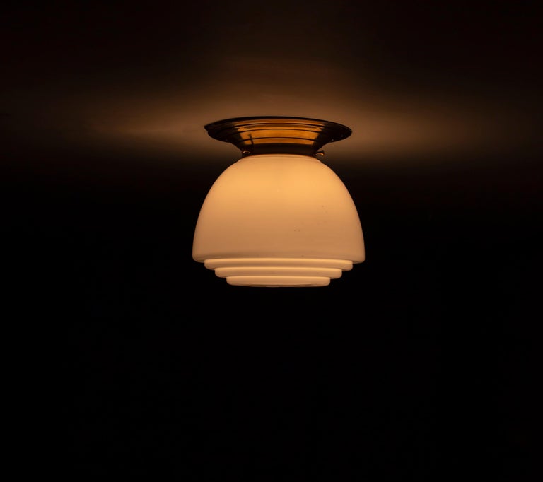 Functionalist Flush Mount Ceiling Light, 1950s For Sale at 1stDibs