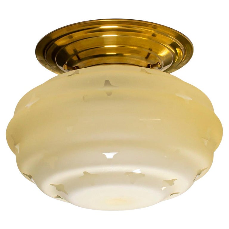 Functionalist Flush Mount Ceiling Light, 1950s at 1stDibs