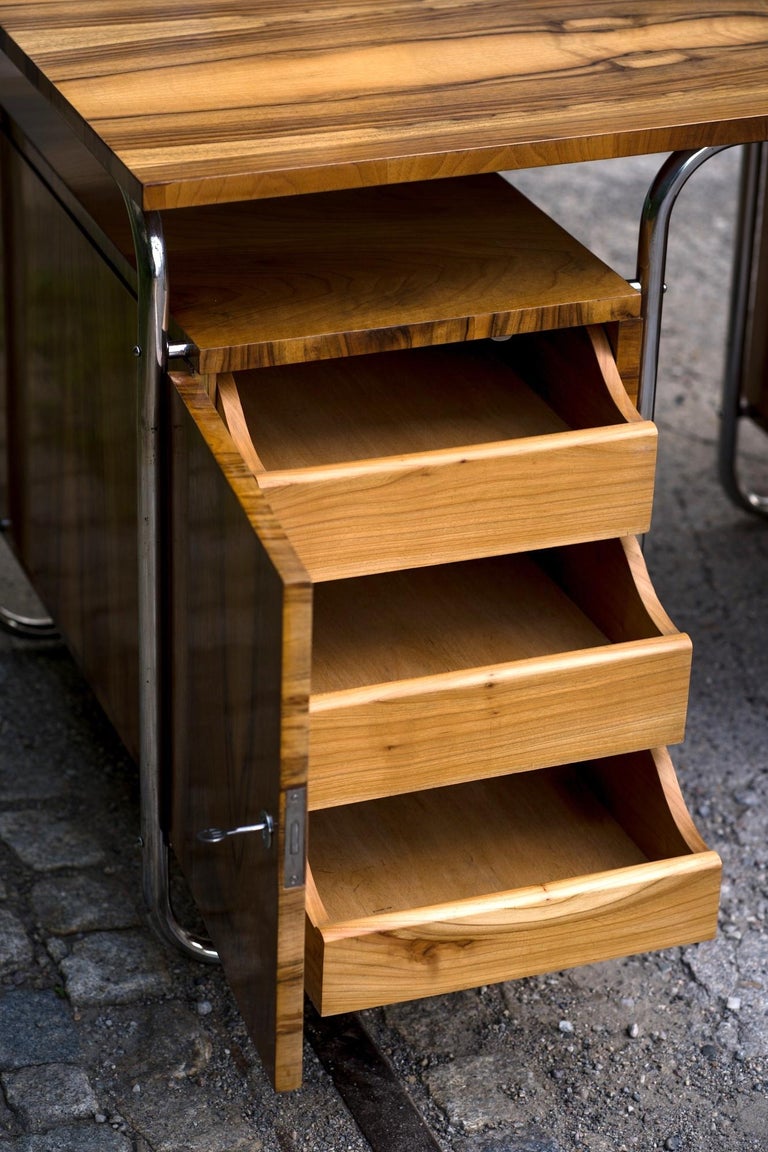 Functionalist Tubular Steel Desk Walnut, 1930s For Sale at 1stDibs