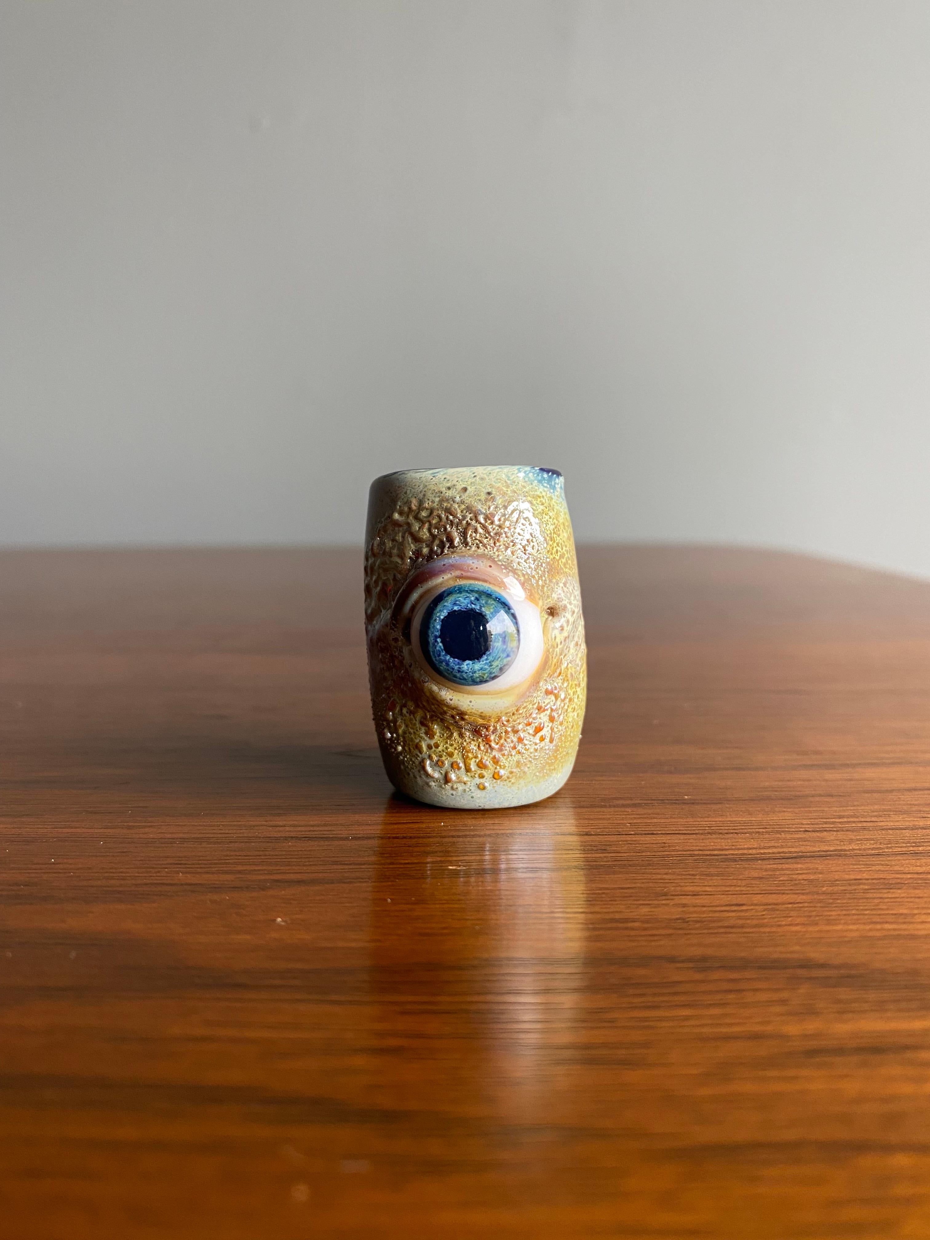 Funk Art Pottery Ceramic Eye Ball Small Vase, circa 1980 at 1stDibs