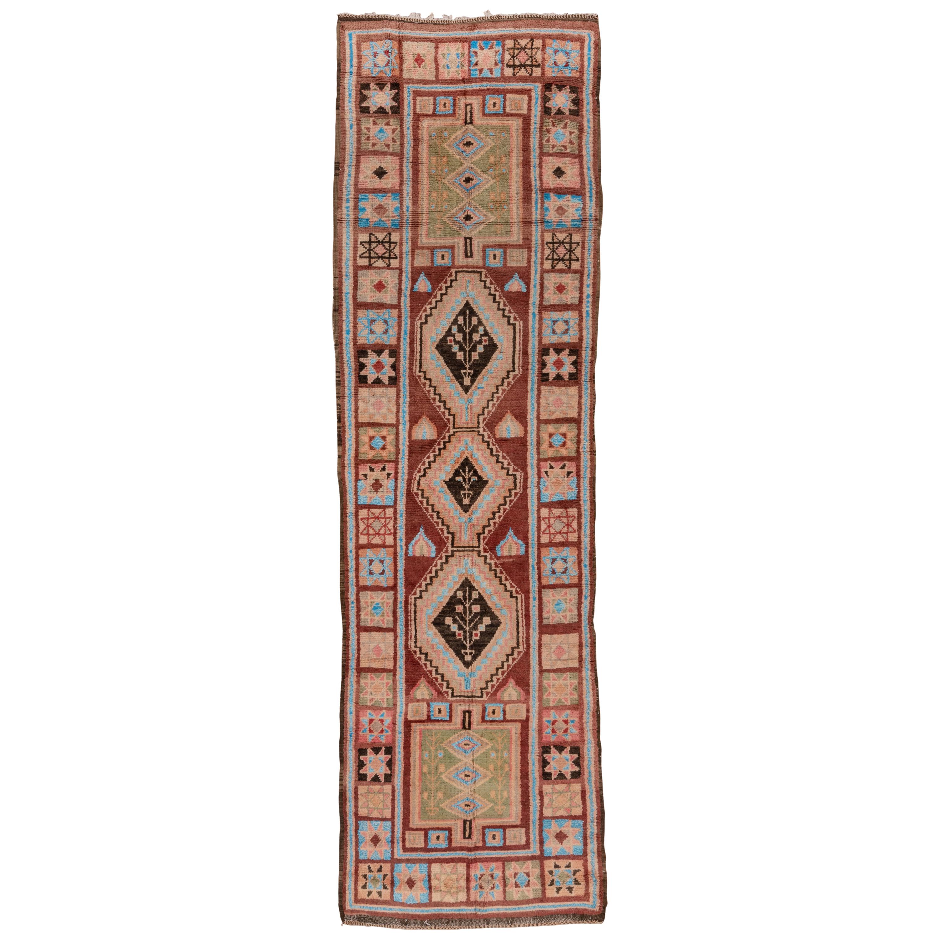 Turquouse and Teal Moroccan Runner For Sale at 1stDibs