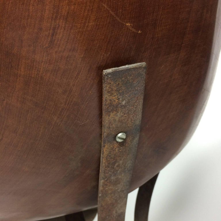 Funky Mid-Century Modern Carved Wood Barrel Chair at 1stDibs | wooden ...