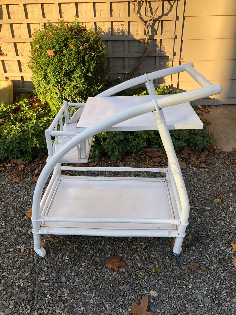 Funky Mid-Century Modern Rattan and Formica Bar Cart For Sale at ...