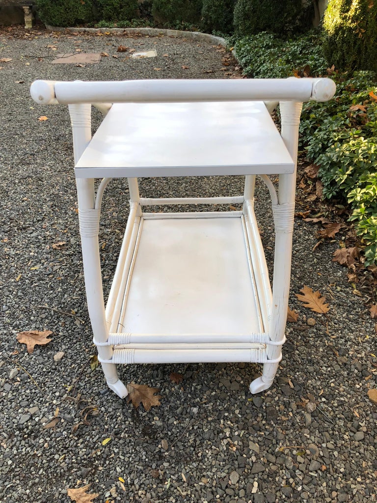 Funky Mid-Century Modern Rattan and Formica Bar Cart For Sale at ...