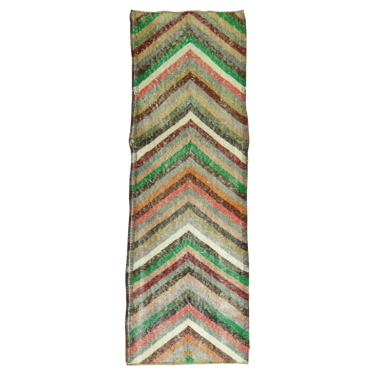 Funky Mid-Century Modern Turkish Deco Runner For Sale at 1stDibs