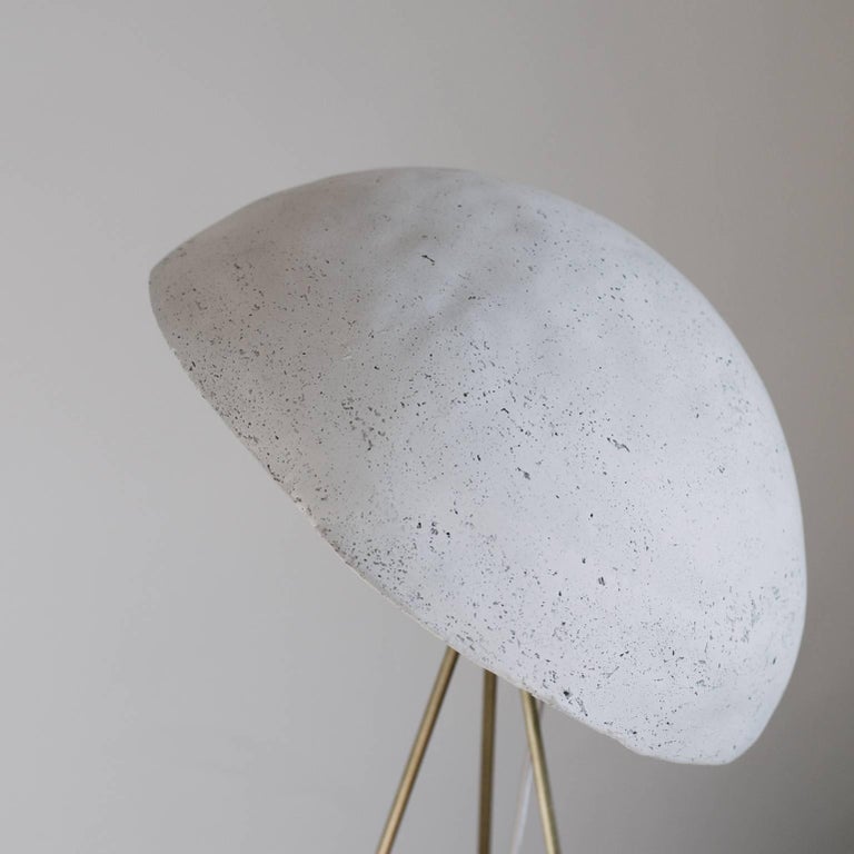 Funny Buddy Floor Lamp with Concrete Noggin and Brass Tripod Legs at ...