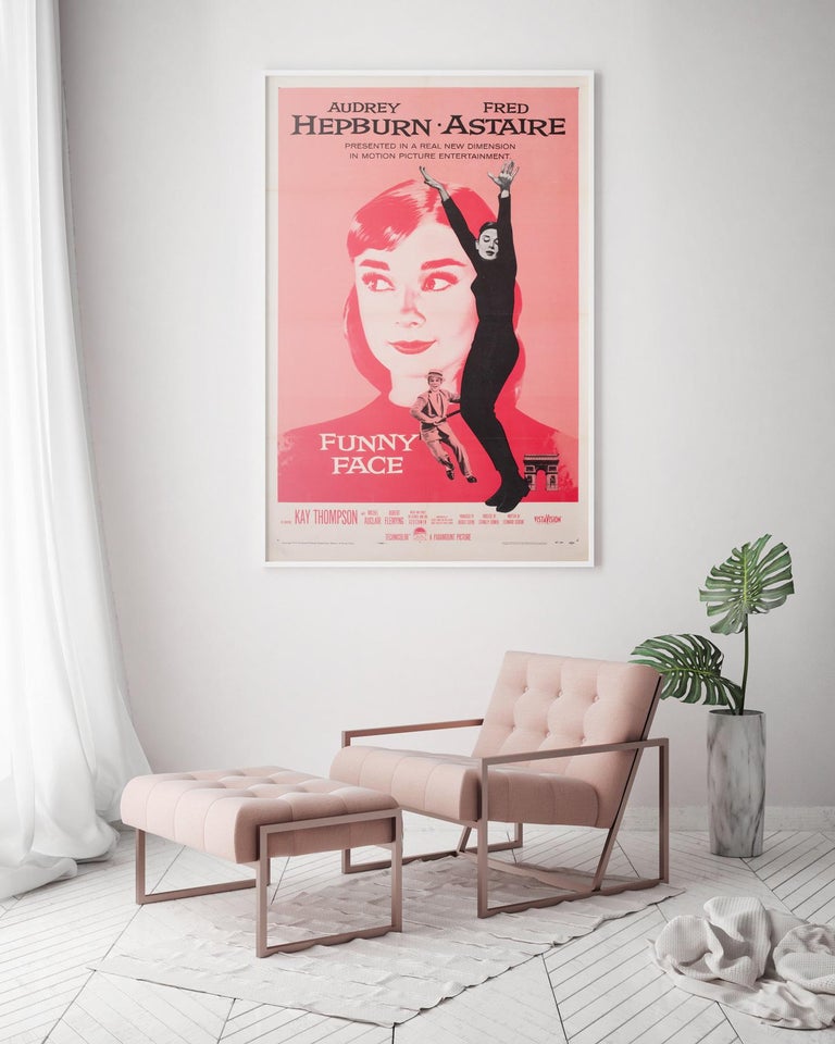 "Funny Face " US 1 Sheet Film Film Poster, 1957, Pink, Audrey Hepburn ...