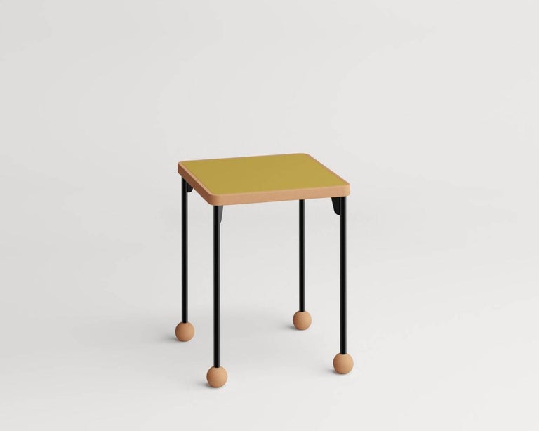 Small stools or side tables - Bauhaus style - Beech wood, metal and ...