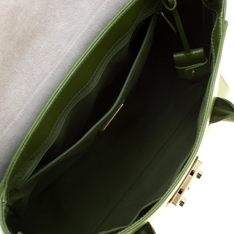 Furla Green Leather Metropolis Top Handle Bag For Sale at 1stDibs