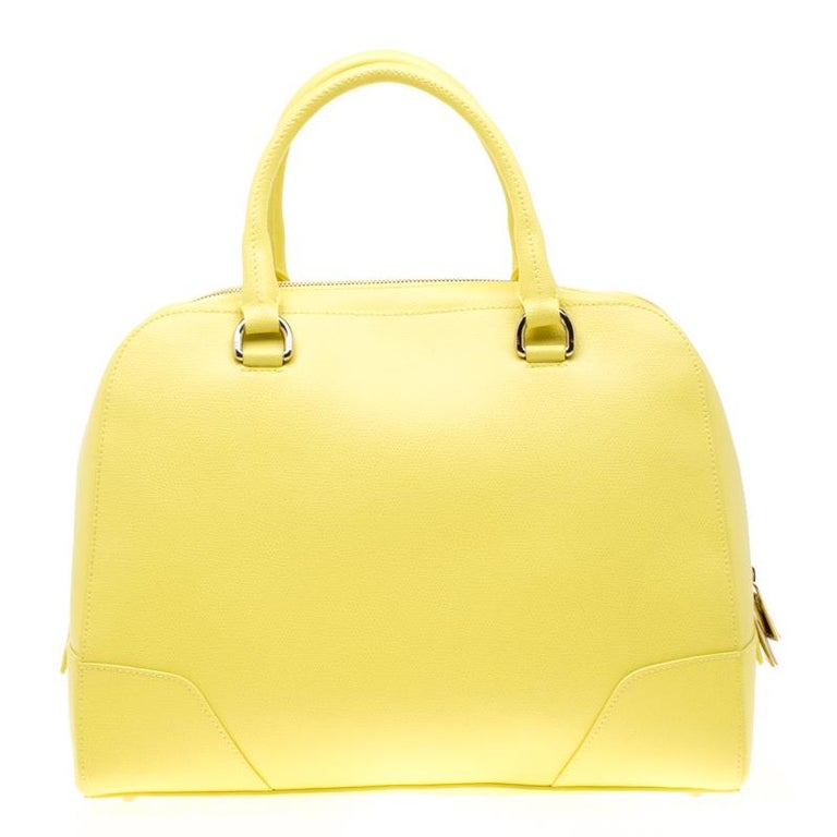 Furla Yellow Leather Top Handle Bag For Sale at 1stDibs | furla yellow bag