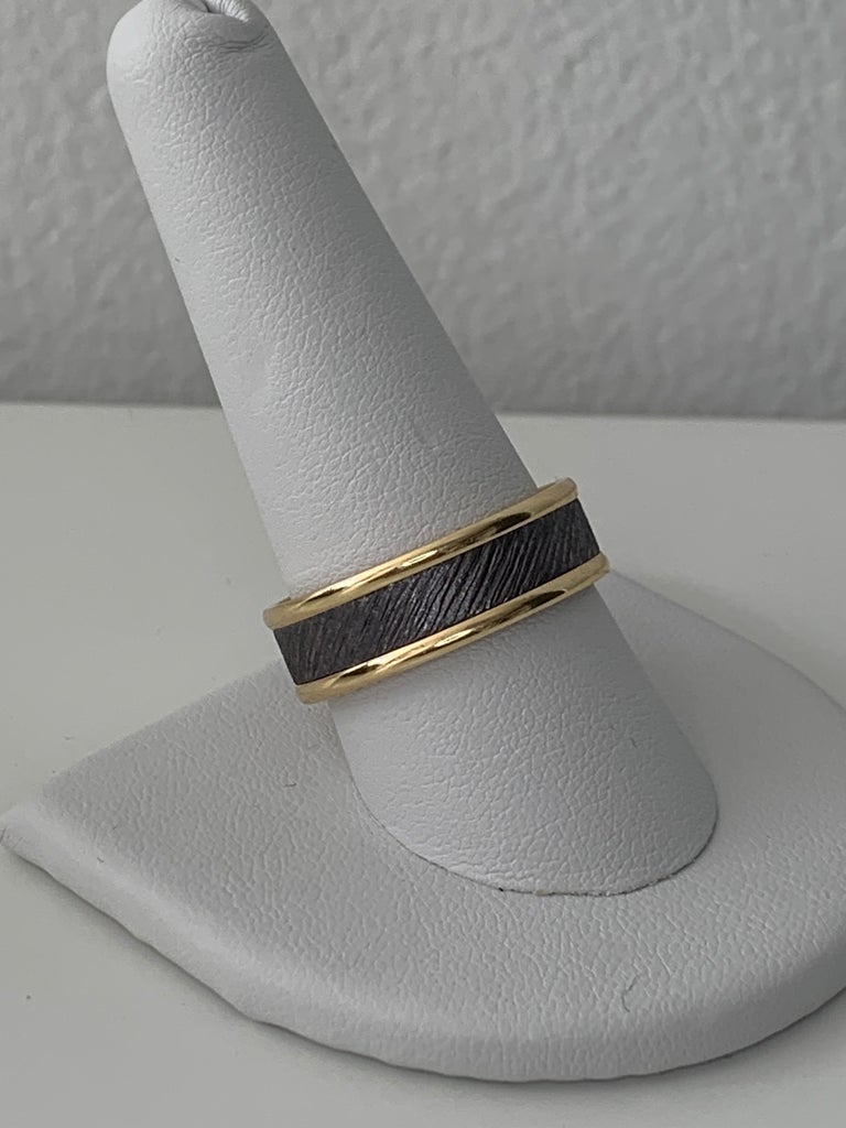 Customizable Furrer Jacot 18 Karat White Gold and Tantalum Textured Men ...