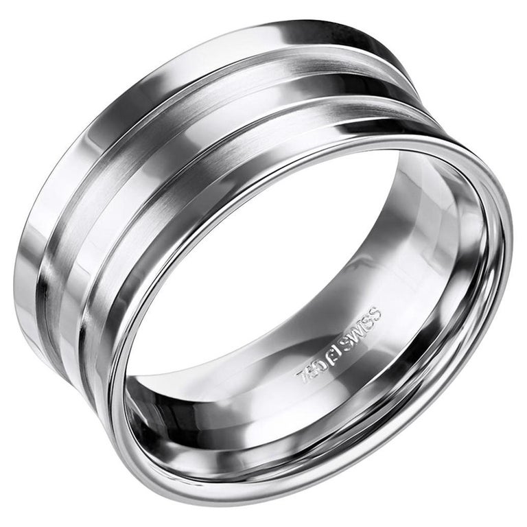 Customizable Furrer Jacot 18 Karat White Gold Chunky Ring For Sale at ...