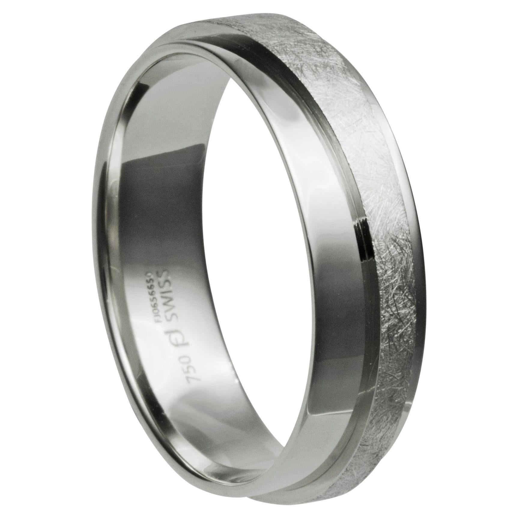 Customizable Furrer Jacot 18 Karat White Gold and Tantalum Textured Men ...