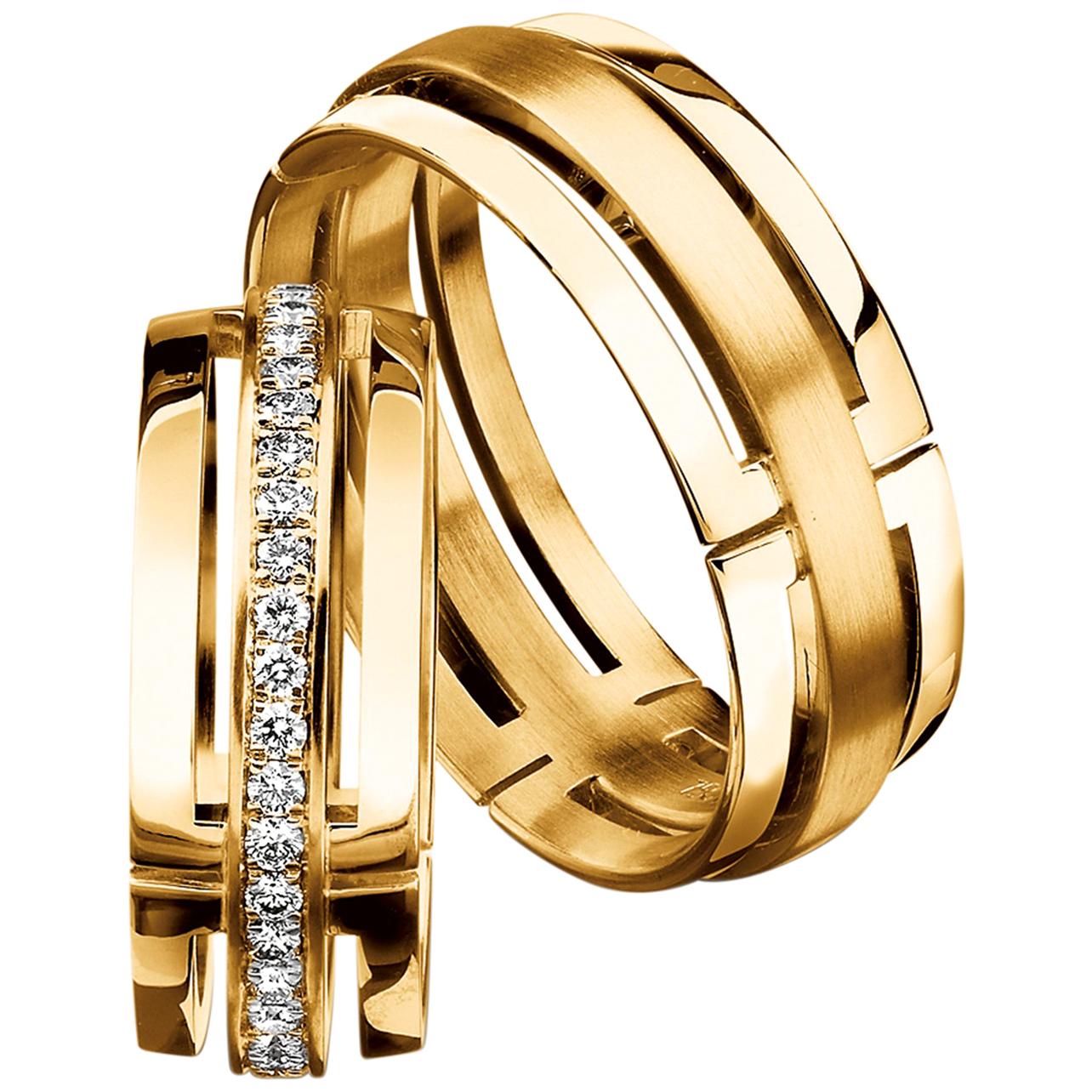 18 Karat Yellow Gold Mobius Band - Squares Holes (without diamonds) For ...