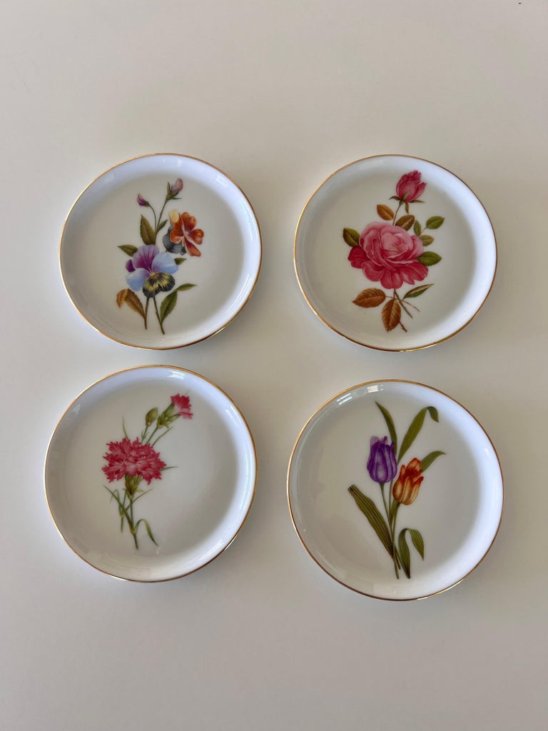Furstenberg Germany Vintage Flower Round Gold Leaf Trinket Plate For ...