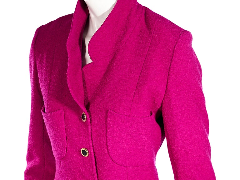 Fuschia Vintage Chanel Boutique Wool Blazer at 1stDibs | fuschia blazer