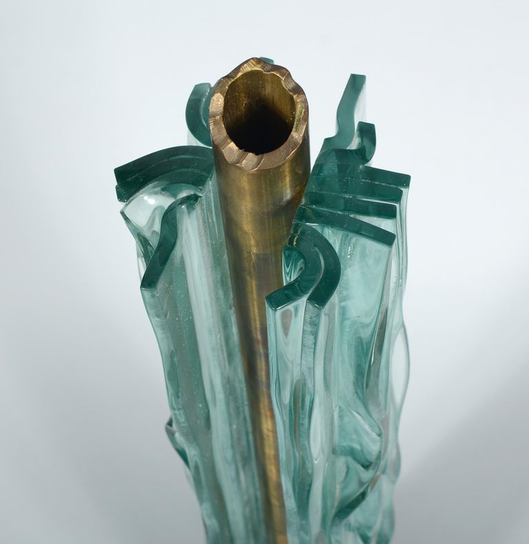 Fused Glass and Bronze Sculpture by Nancy Mee at 1stDibs