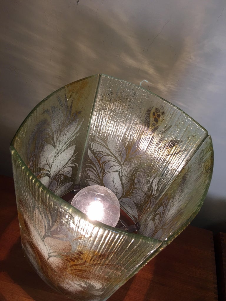 Fused Glass Fauna Inspired Table Lamp at 1stDibs