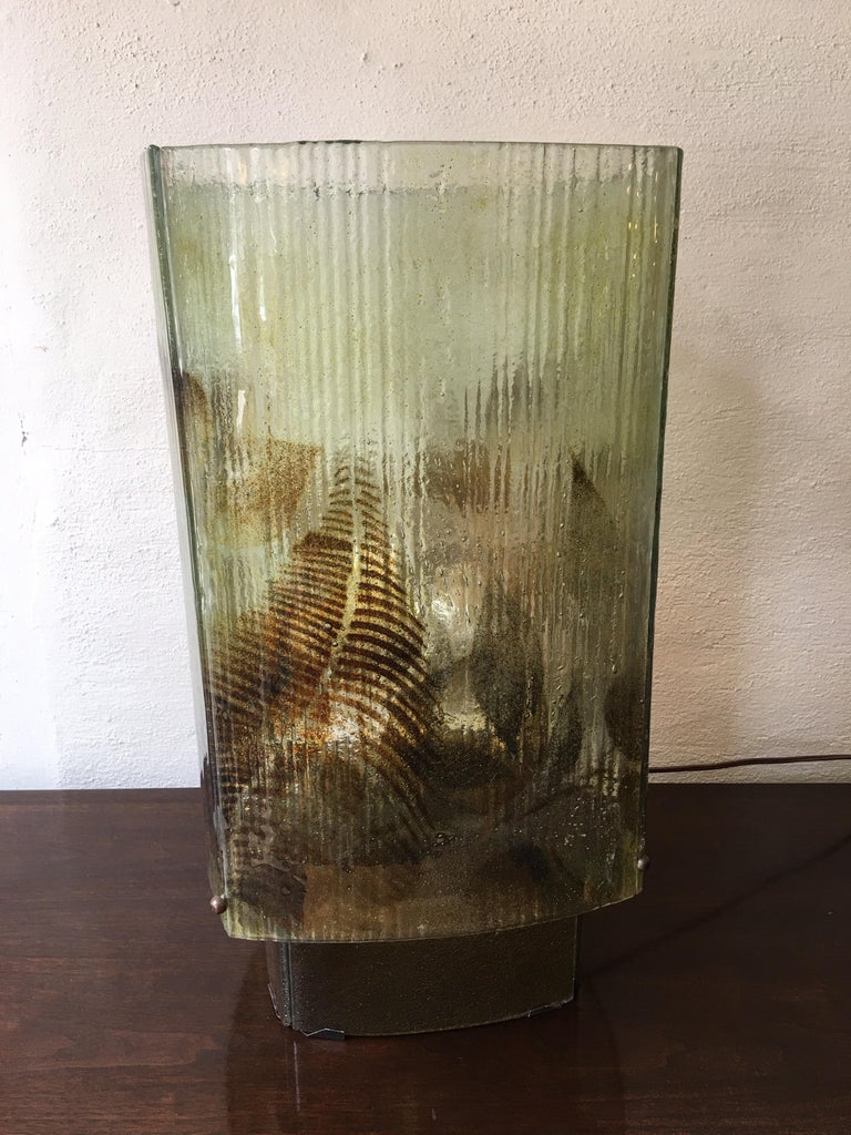 Fused Glass Fauna Themed Table Lamp at 1stDibs