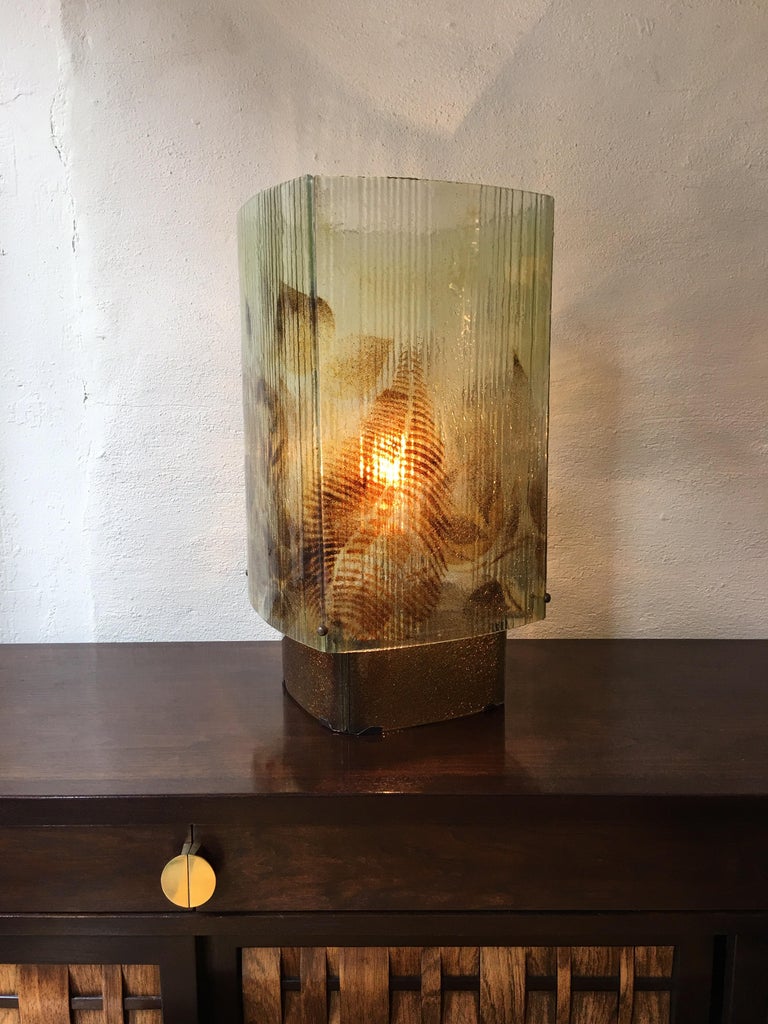 Fused Glass Fauna Themed Table Lamp at 1stDibs