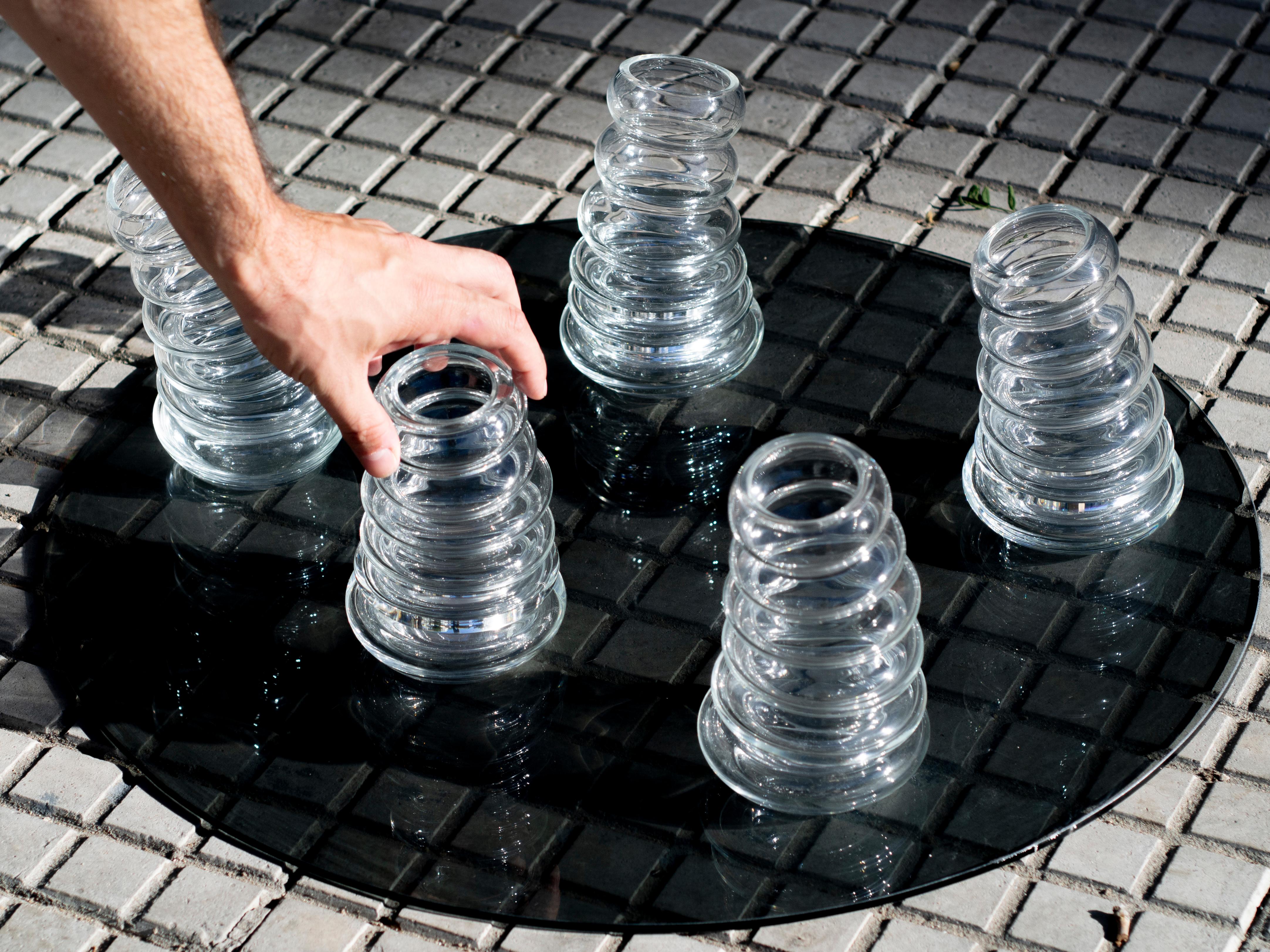 FUSO Hand Blown Glass Vase by Ries For Sale at 1stDibs